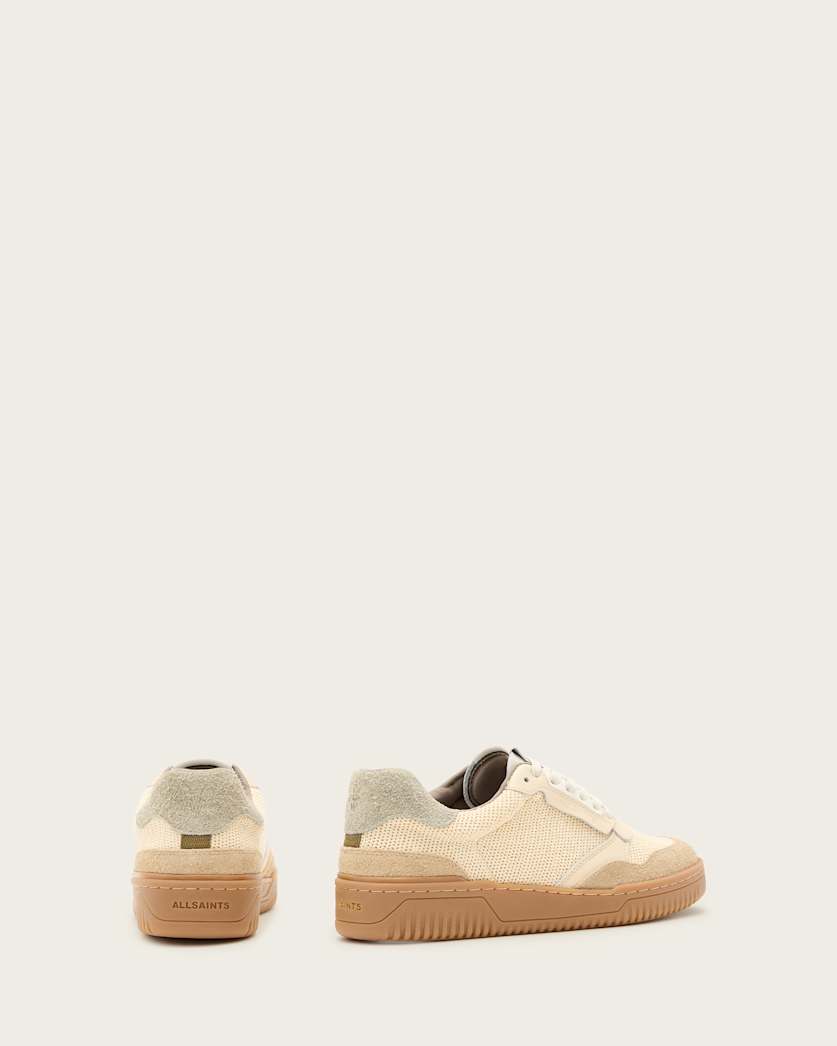 Regan Mesh And Suede Low Top Trainers CHALK WHITE/CLAY | ALLSAINTS